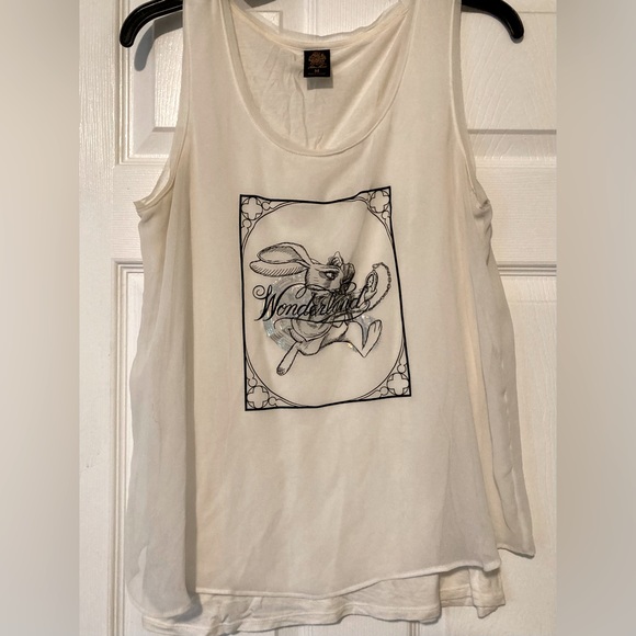 Disney | Tops | Alice In Wonderland White Rabbit Top | Poshmark